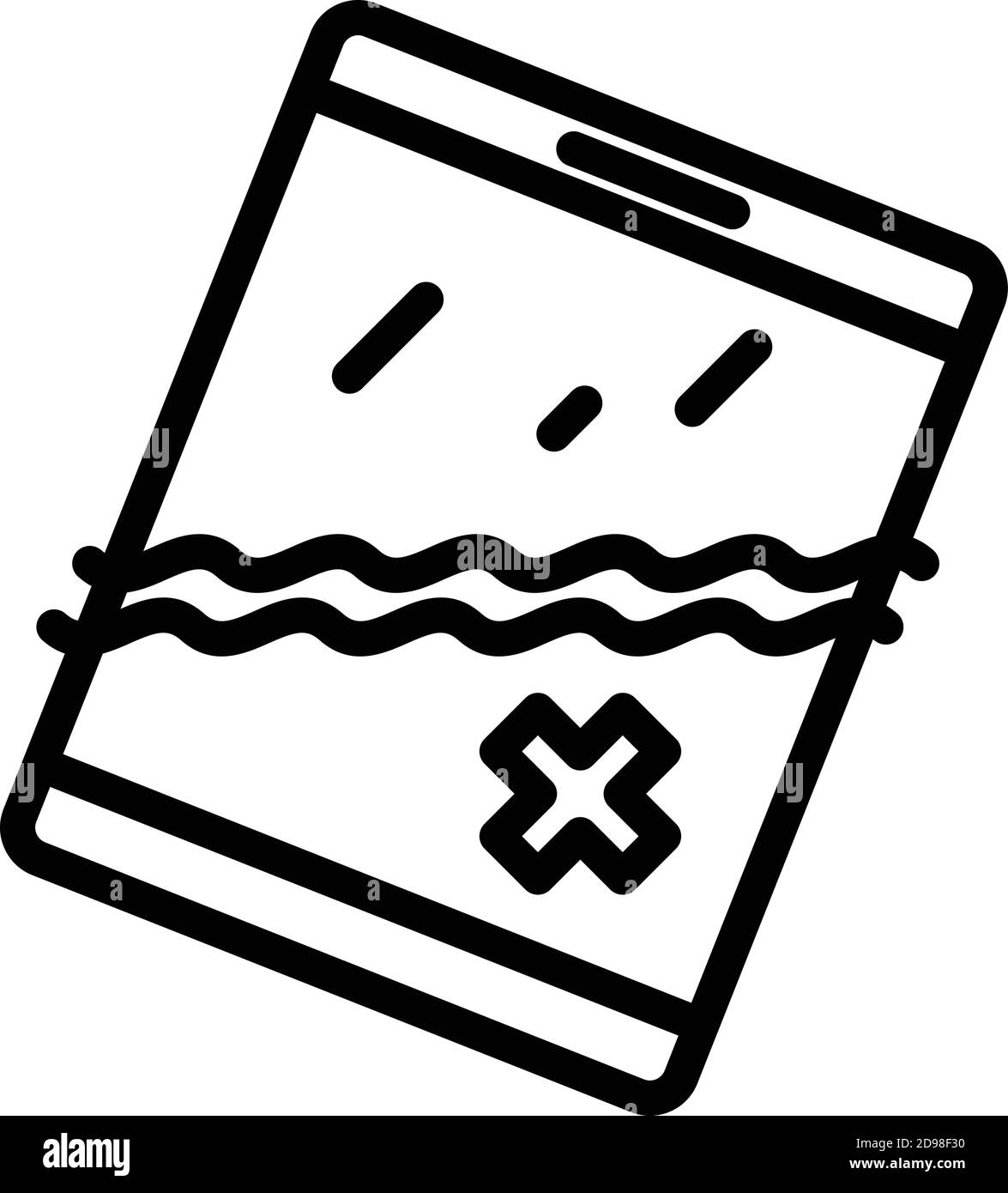 Cracked tablet icon. Outline cracked tablet vector icon for web design ...