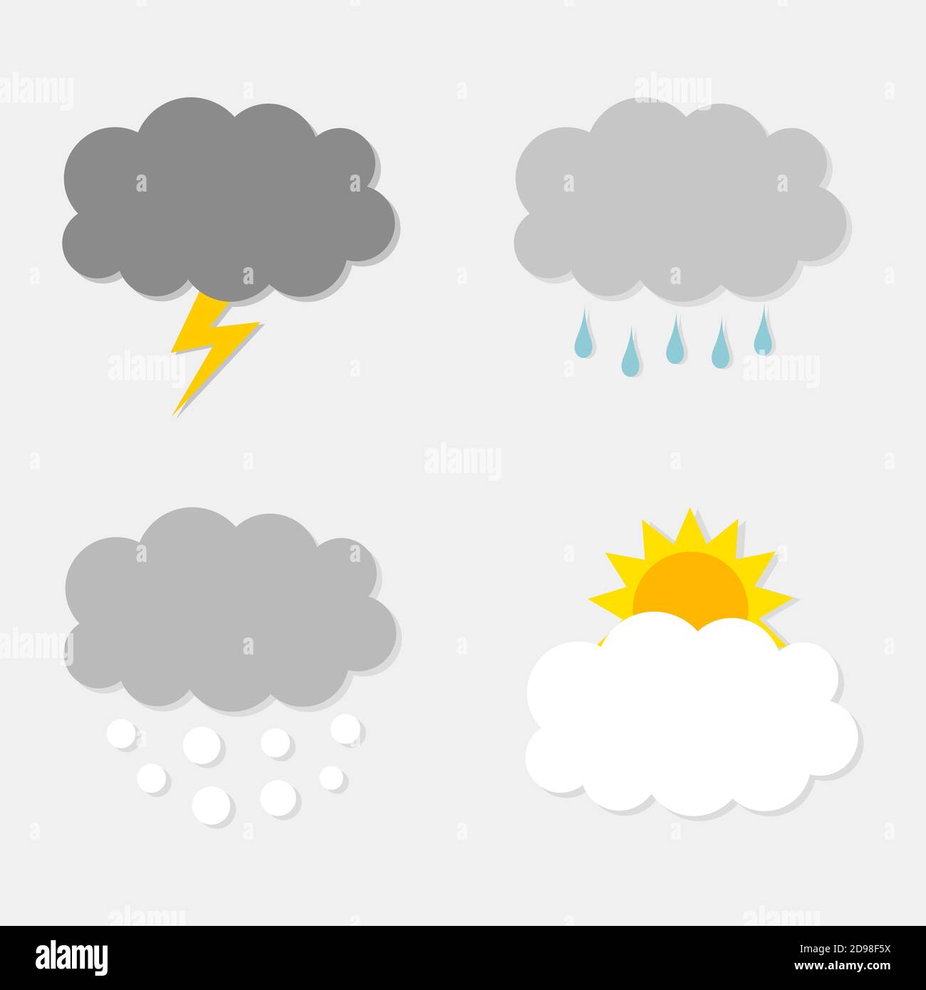 Weather clouds set. Vector illustration Stock Vector Image & Art - Alamy