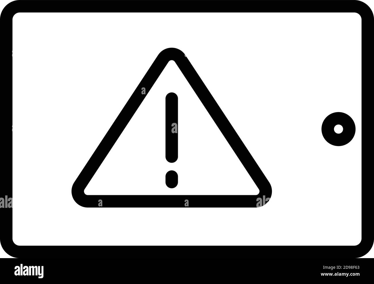 Warning display icon. Outline warning display vector icon for web ...