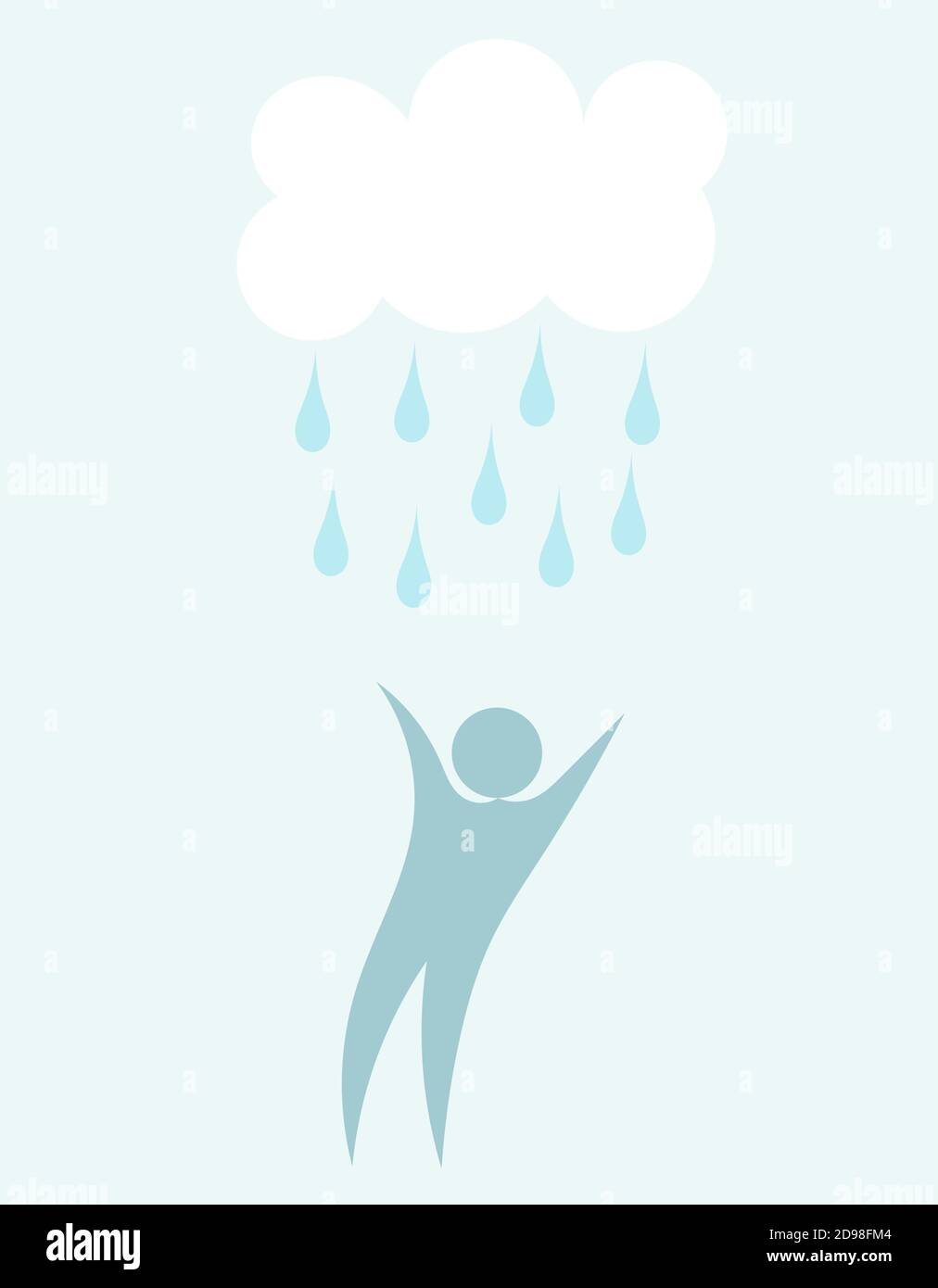 Man under raining cloud. Vector illustration Stock Vector Image & Art ...