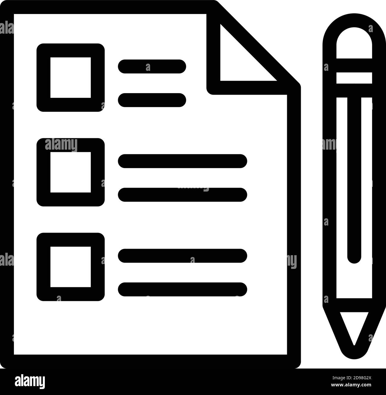 Document pen icon. Outline document pen vector icon for web design ...