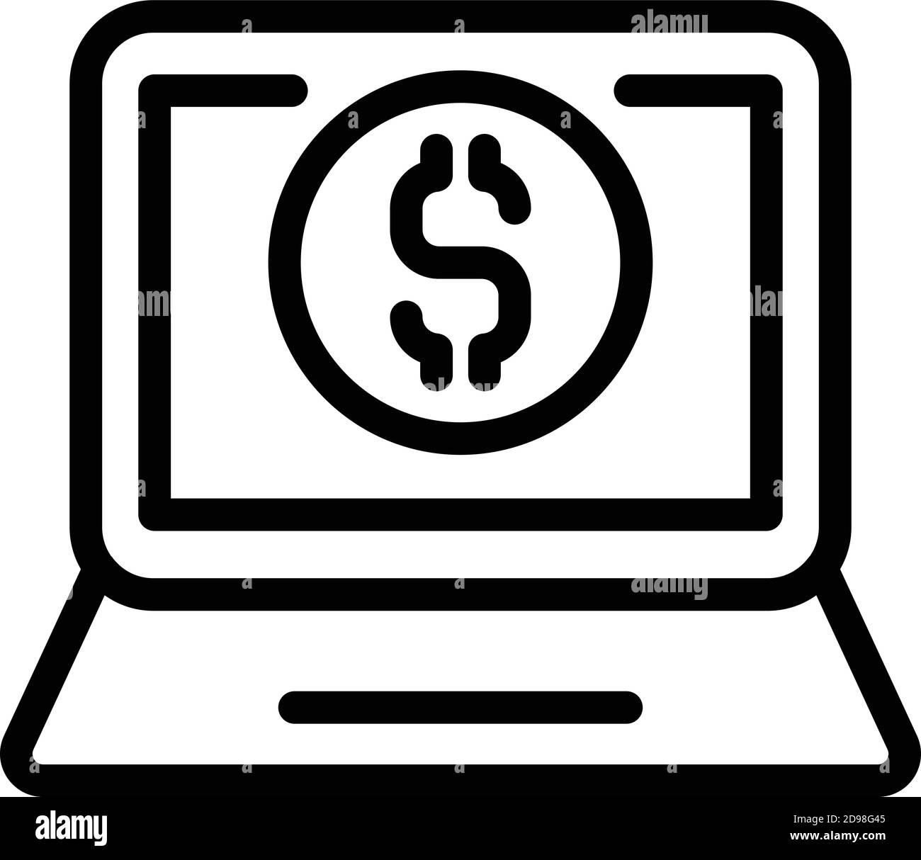 Laptop monetization icon. Outline laptop monetization vector icon for ...