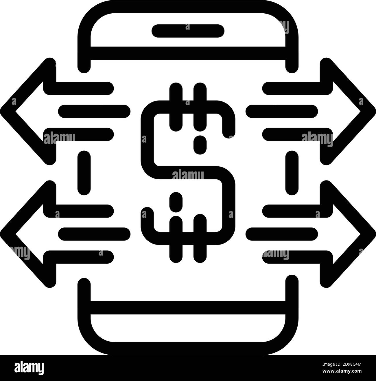 Online monetization icon. Outline online monetization vector icon for ...