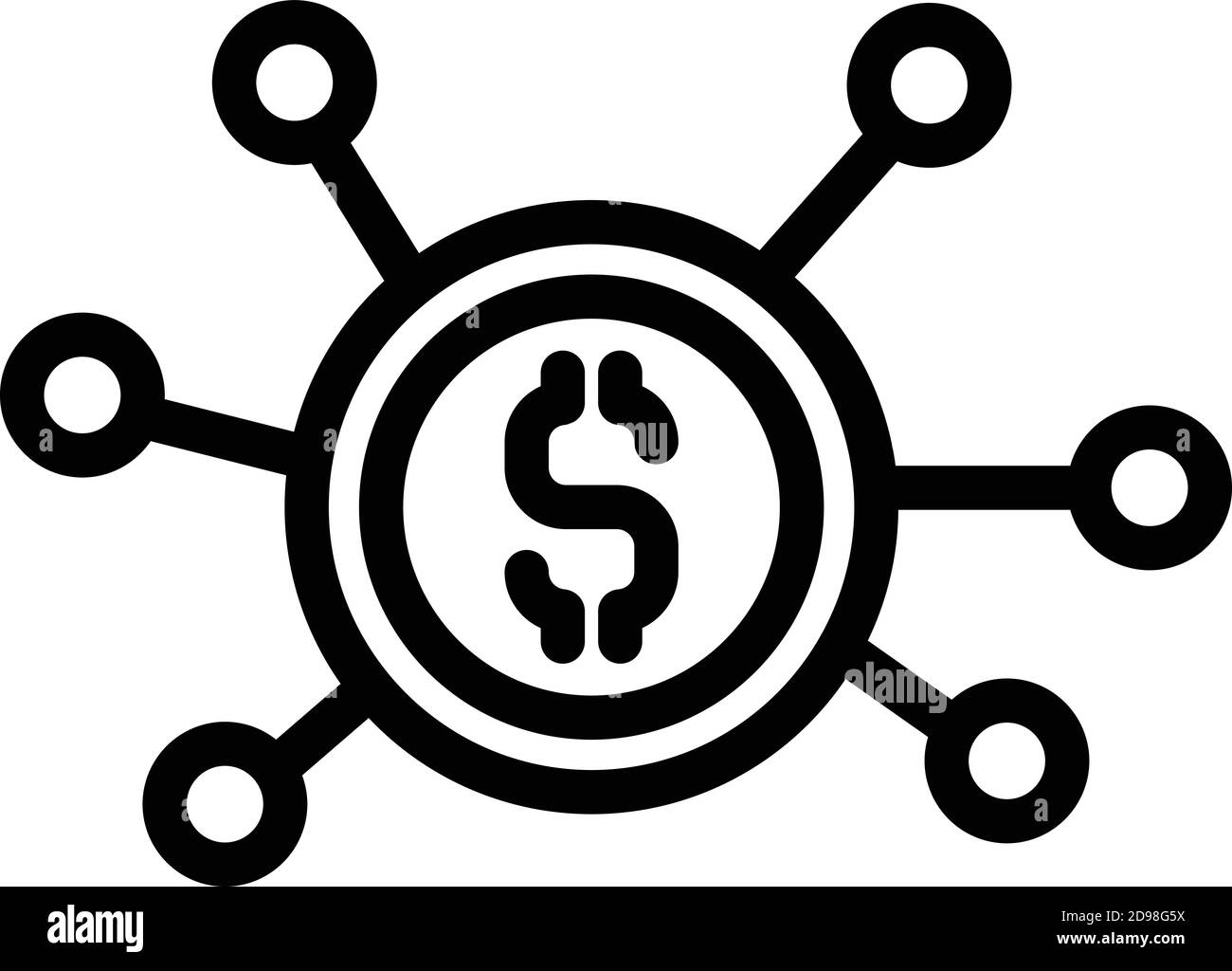Dollar monetization icon. Outline dollar monetization vector icon for ...