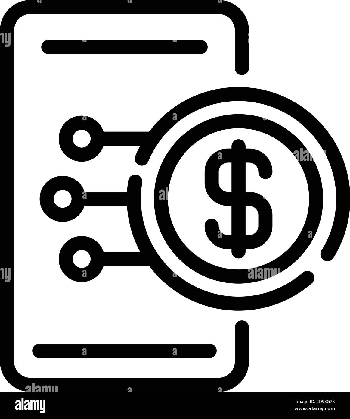 Mobile dollar app icon. Outline mobile dollar app vector icon for web ...