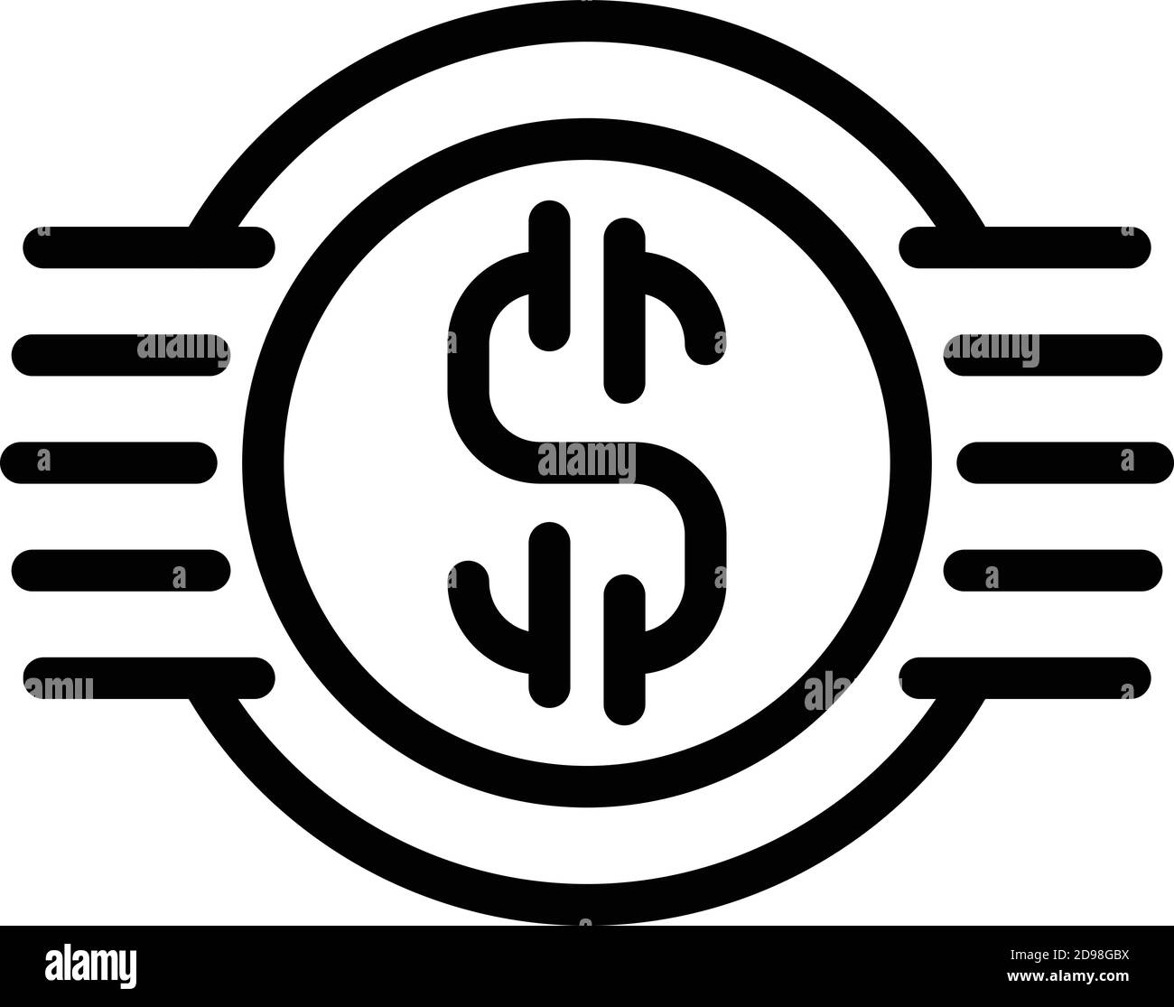 Business dollar icon. Outline business dollar vector icon for web ...