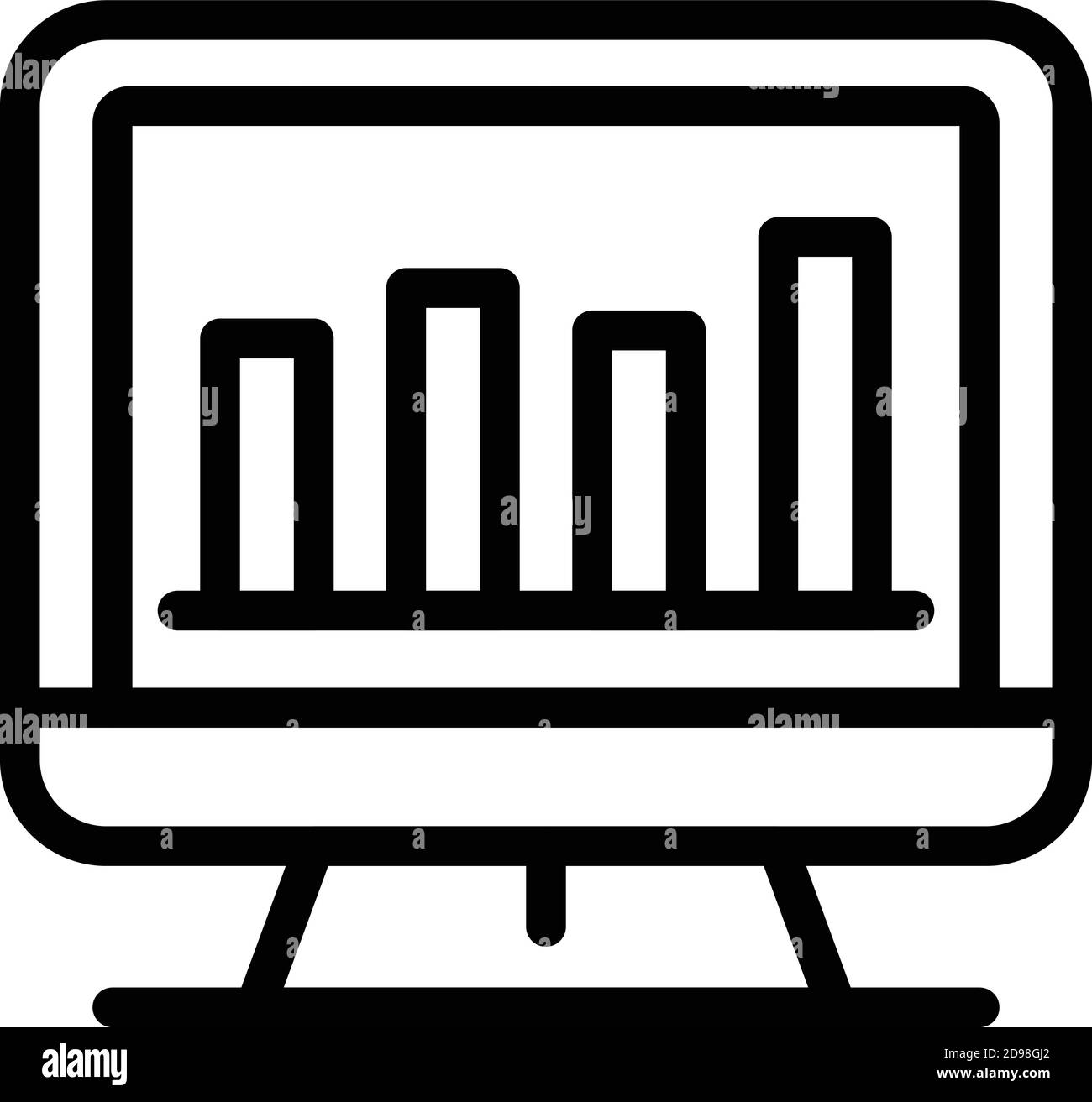 Monitor Analytics Icon Outline Monitor Analytics Vector Icon For Web Design Isolated On White