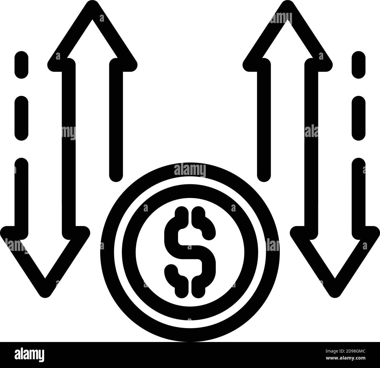 Monetization process icon. Outline monetization process vector icon for ...