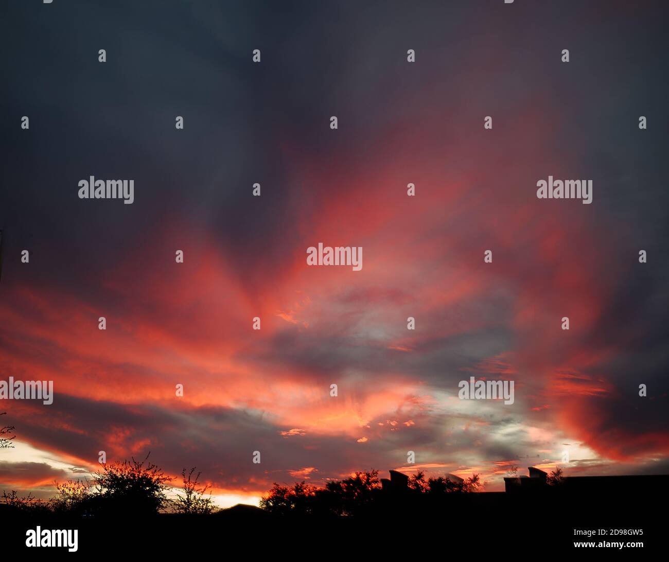 Evening Sky with Multiple Colors Stock Photo - Alamy