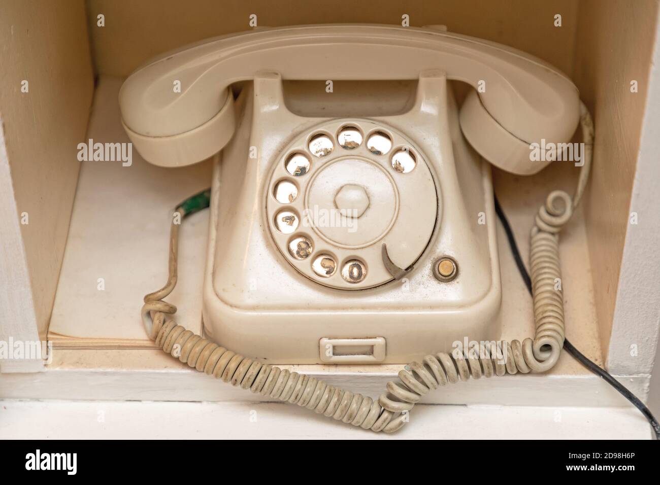 Very Old White Rotary Bakelite Phone Landline Stock Photo - Alamy