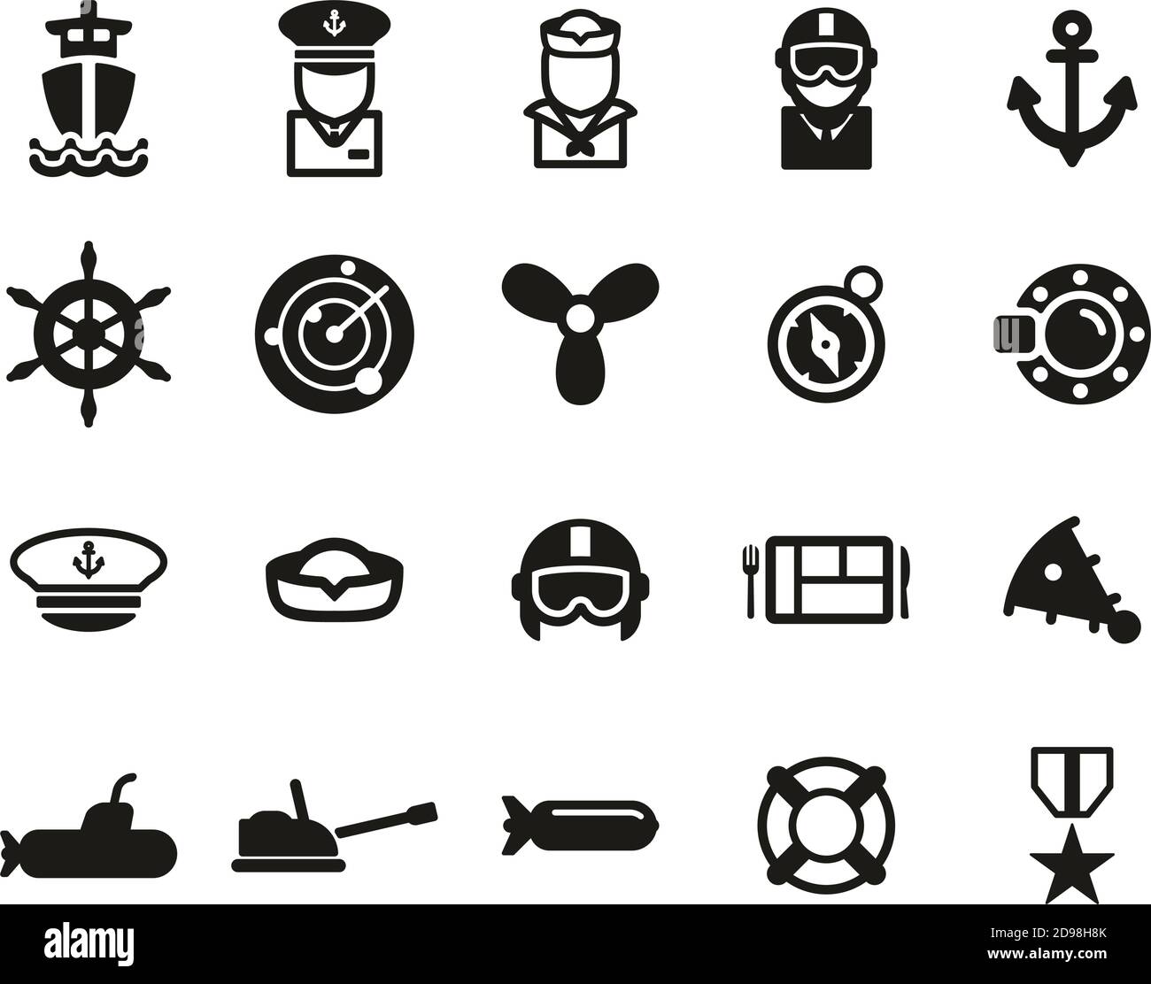 Navy Icons Black & White Set Big Stock Vector Image & Art - Alamy