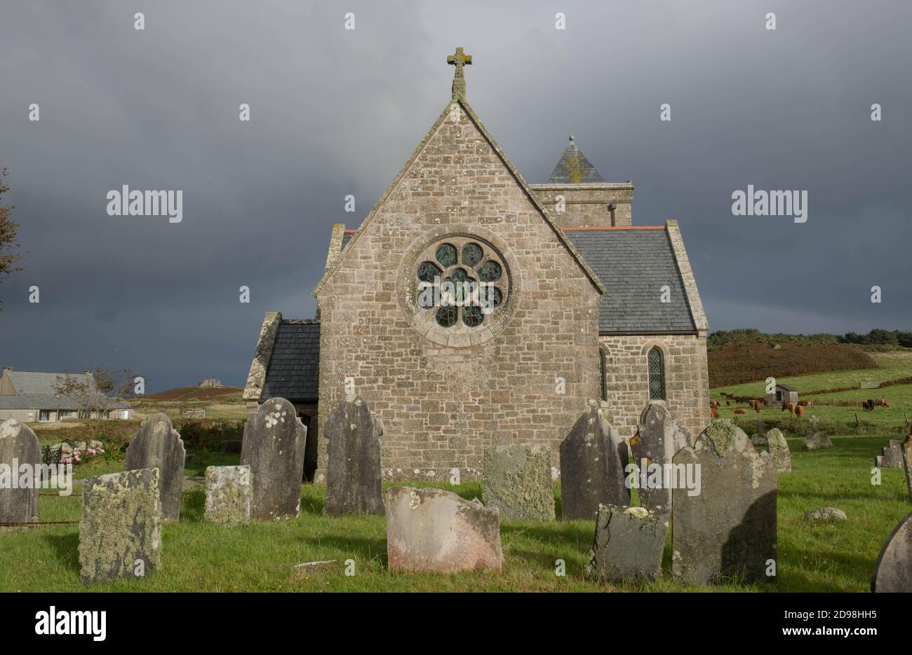 Historic St Nicholas's Granite Stone Church on the Island of Tresco in ...