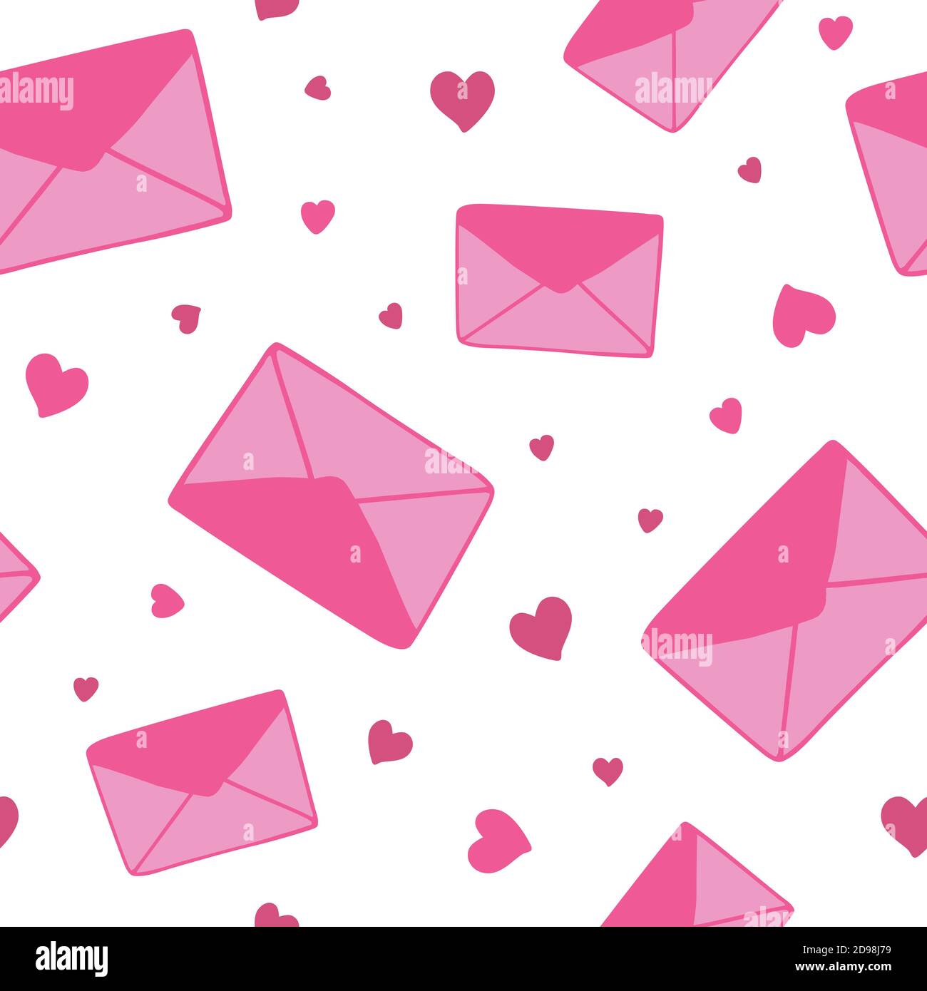 Love letter envelopes and hearts, traditional St Valentine holiday ...