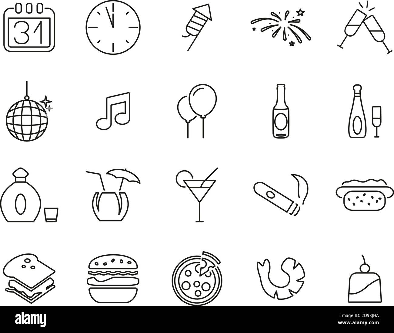 New years cocktail vector vectors hi-res stock photography and images ...