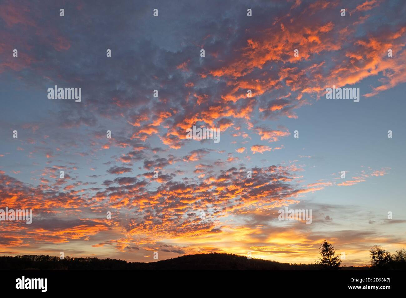 Afterglow, sky with altocumulus clouds Stock Photo - Alamy