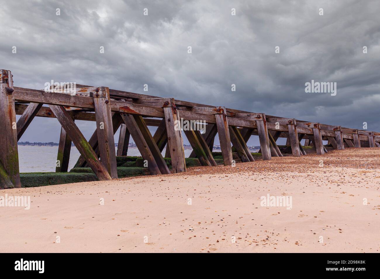 old wooden railway jetty at landguard point felixstowe suffolk Stock ...