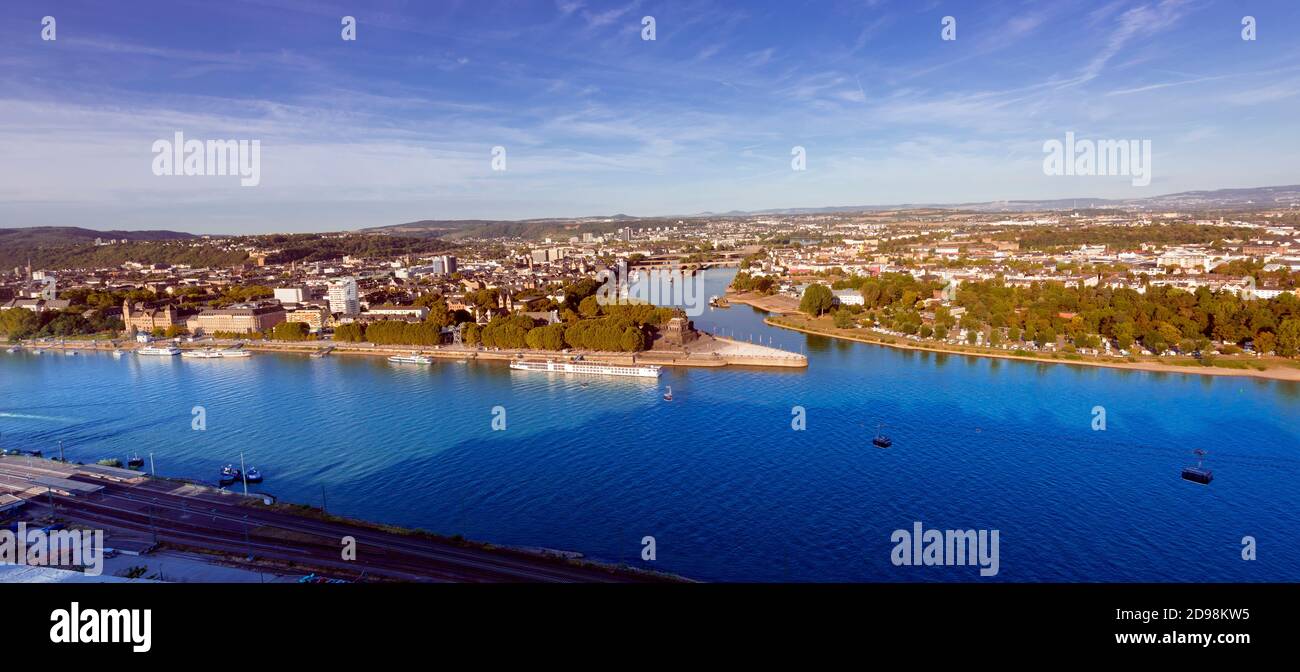 Deutsches Eck, German Corner, the confluence of the Rhine and Moselle ...