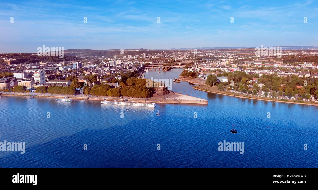 Deutsches Eck, German Corner, the confluence of the Rhine and Moselle ...