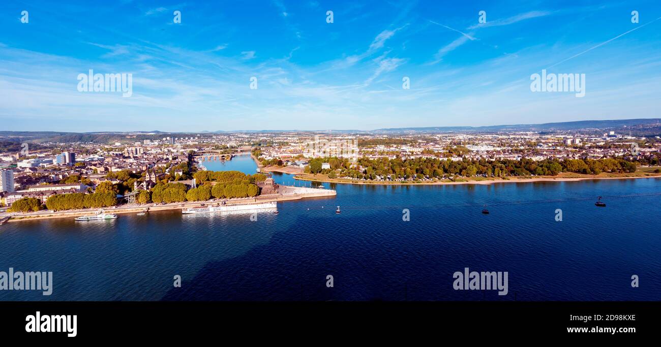 Deutsches Eck, German Corner, the confluence of the Rhine and Moselle ...