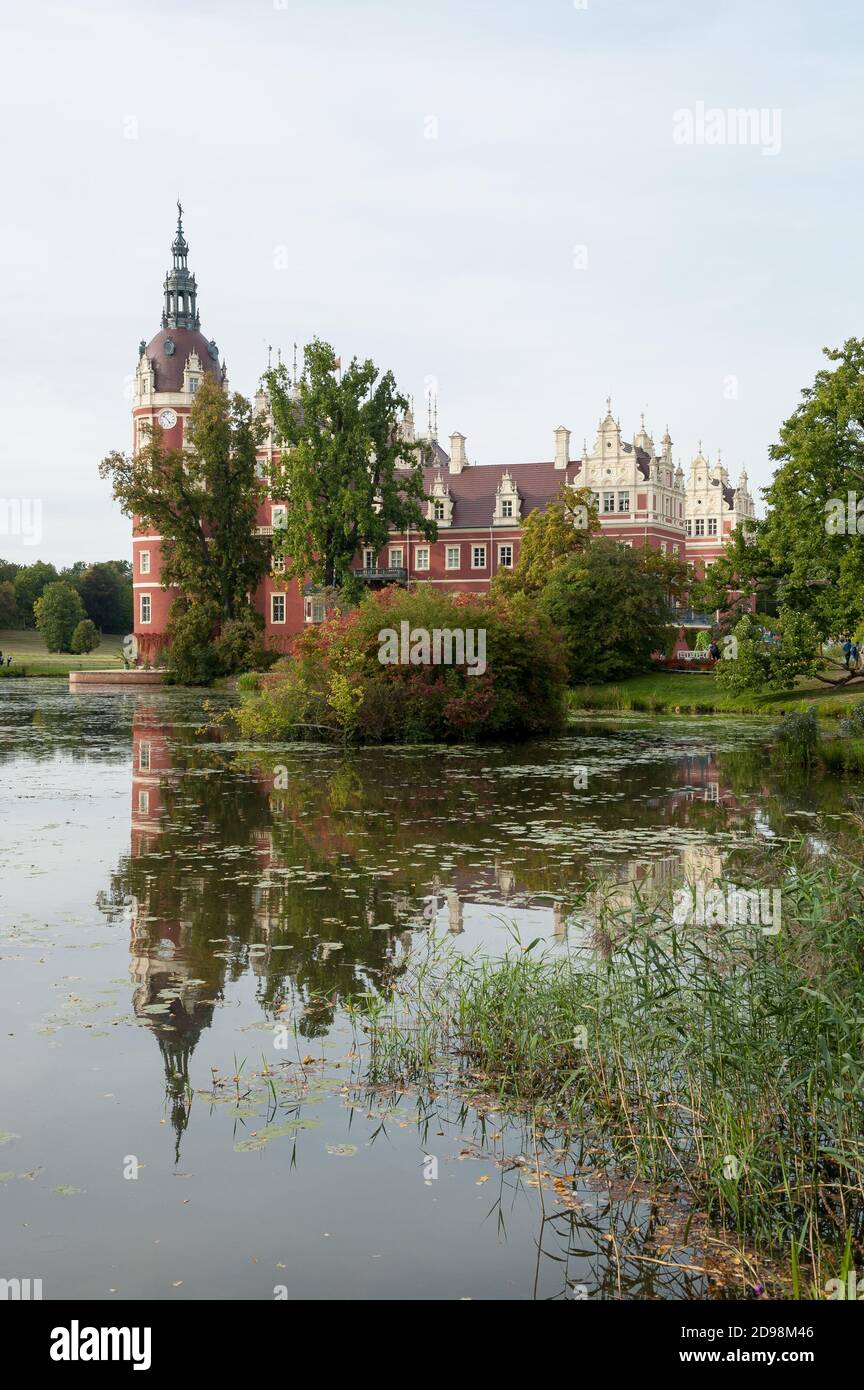 Muskau palace, Muskau Park, Upper Lusatia, Germany Stock Photo - Alamy