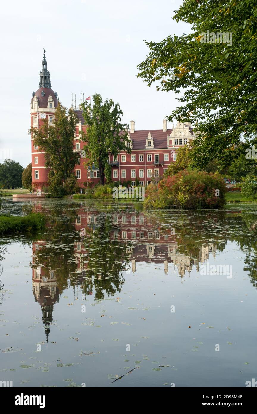 Muskau palace, Muskau Park, Upper Lusatia, Germany Stock Photo - Alamy