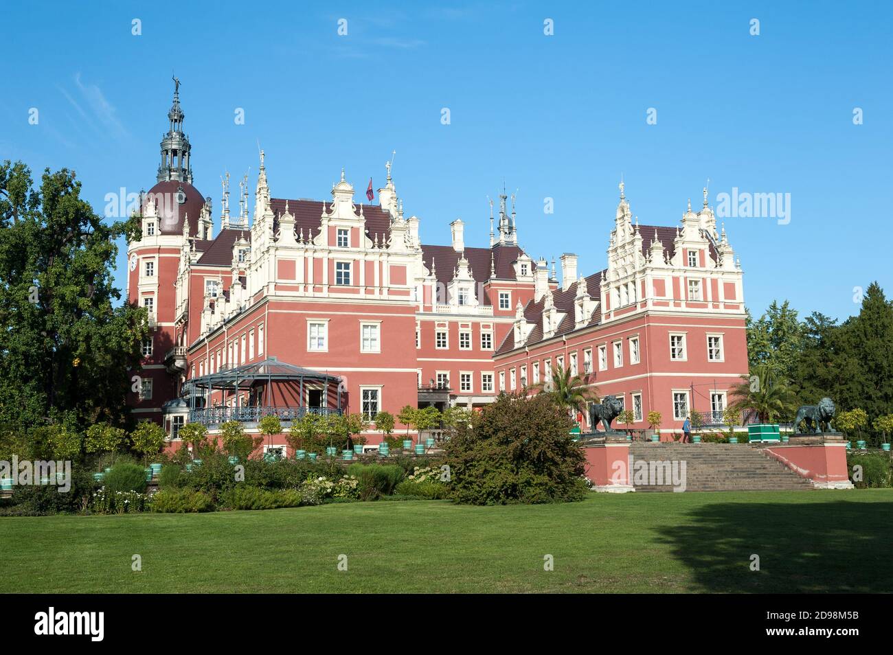 Muskau palace, Muskau Park, Upper Lusatia, Germany Stock Photo - Alamy