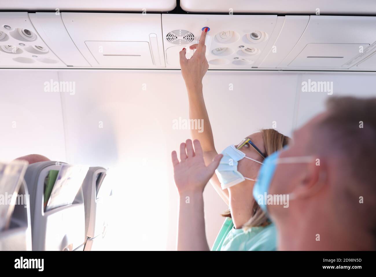 Call button in plane hi-res stock photography and images - Alamy