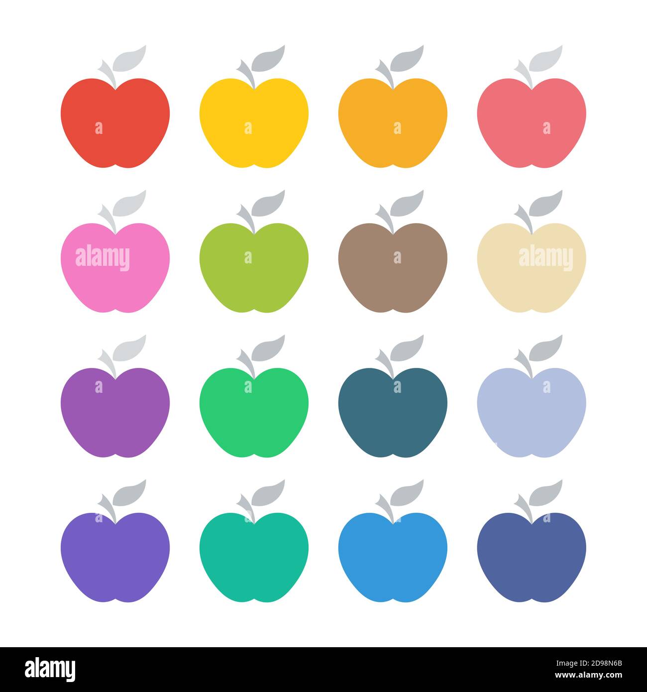 Flat design colors on apples. Vector illustration Stock Vector Image ...
