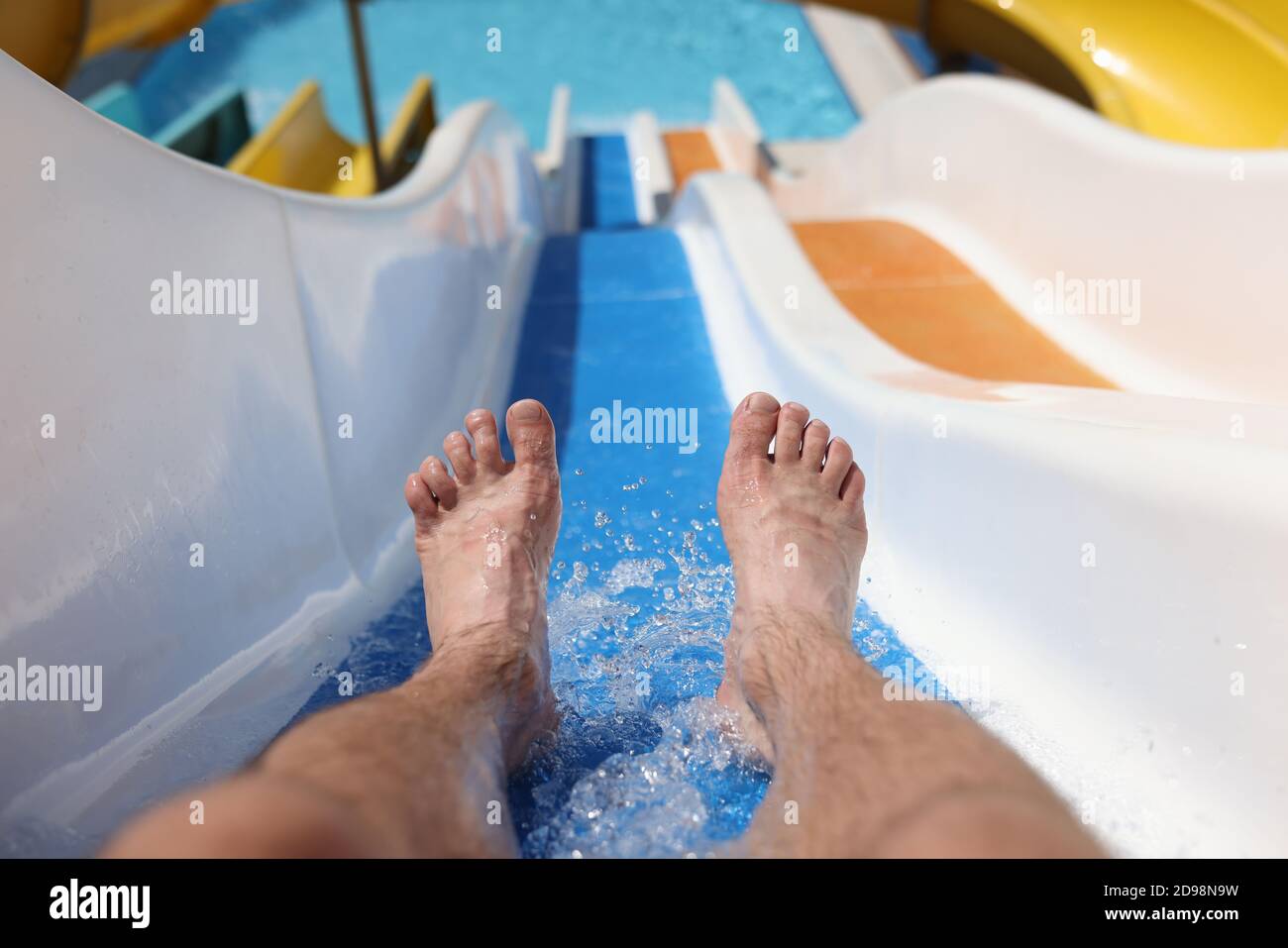 Blue waterslide in waterpark hi-res stock photography and images - Alamy