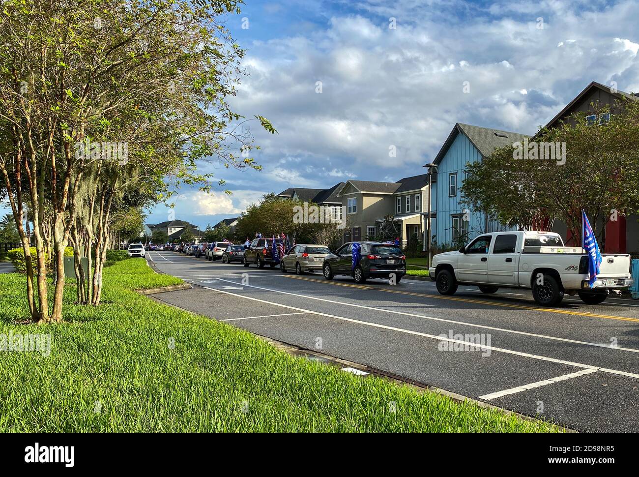 American flag car rally hi-res stock photography and images - Alamy