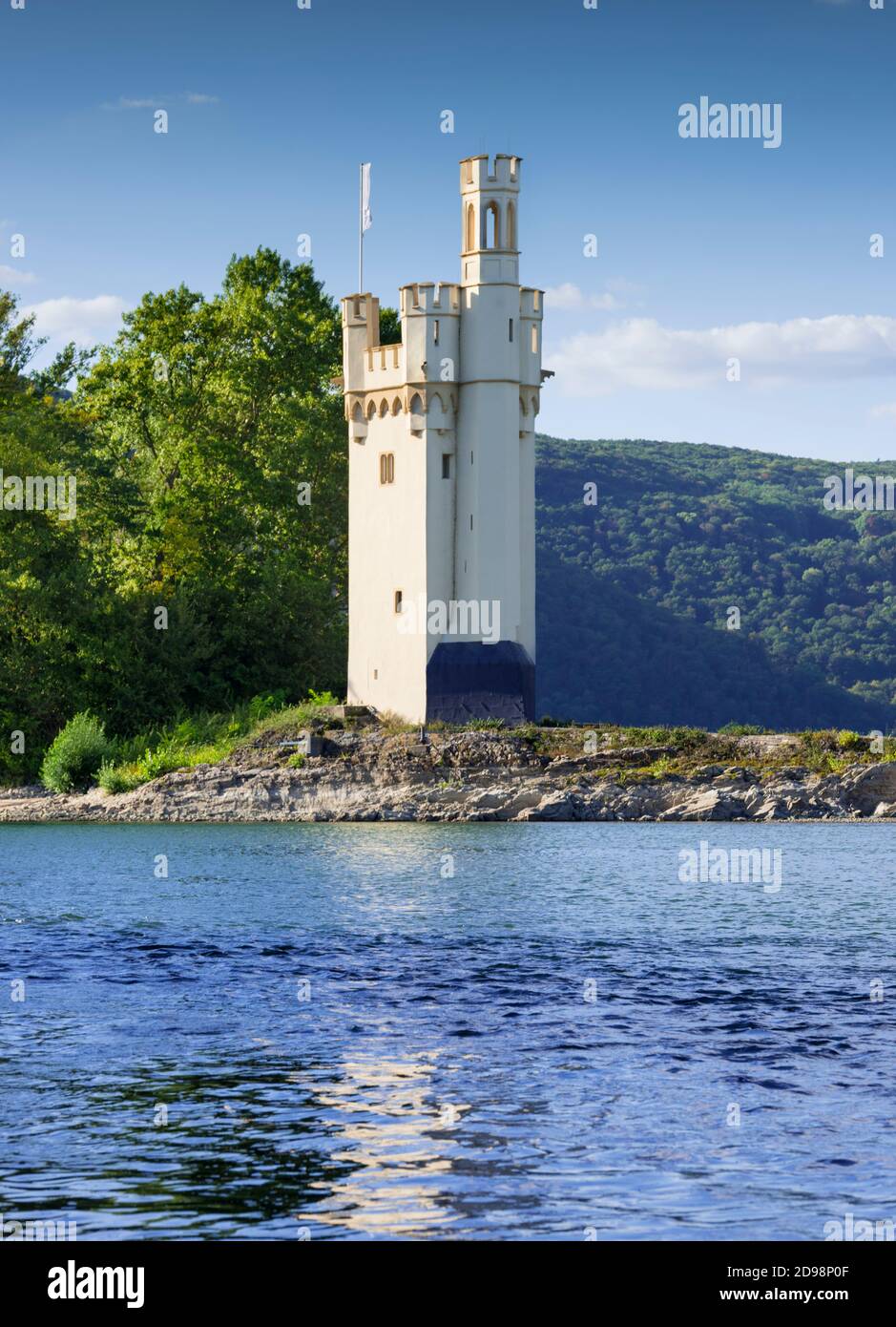Binger Maeuseturm, Mouse Tower with historical coloring on Mouse Island ...