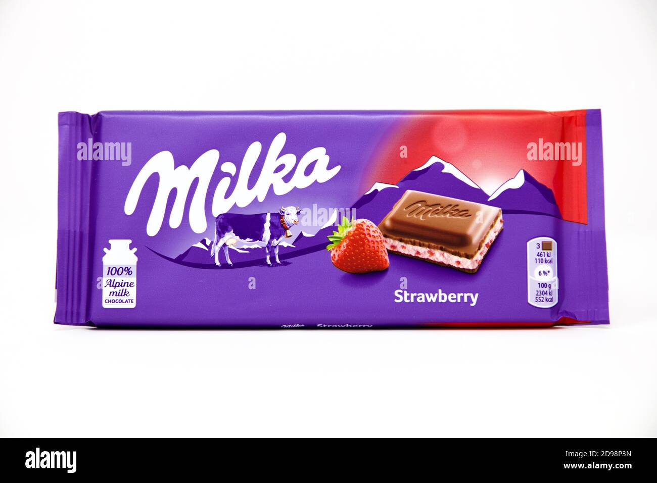 Milka Strawberry Yoghurt Chocolate Bar Stock Photo - Alamy