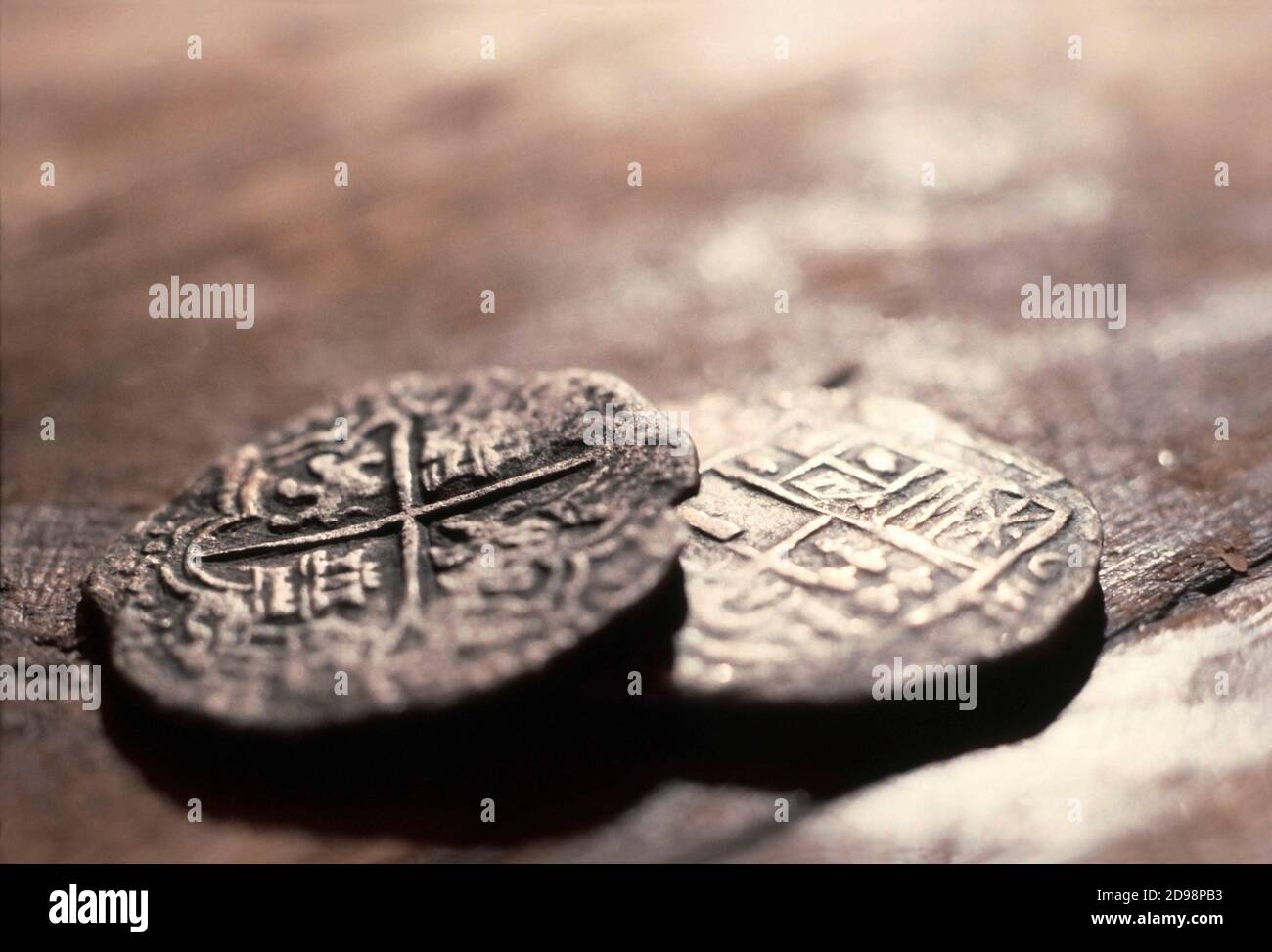 Silver Pieces of Eight coins from a Spanish shipwreck in the Florida ...