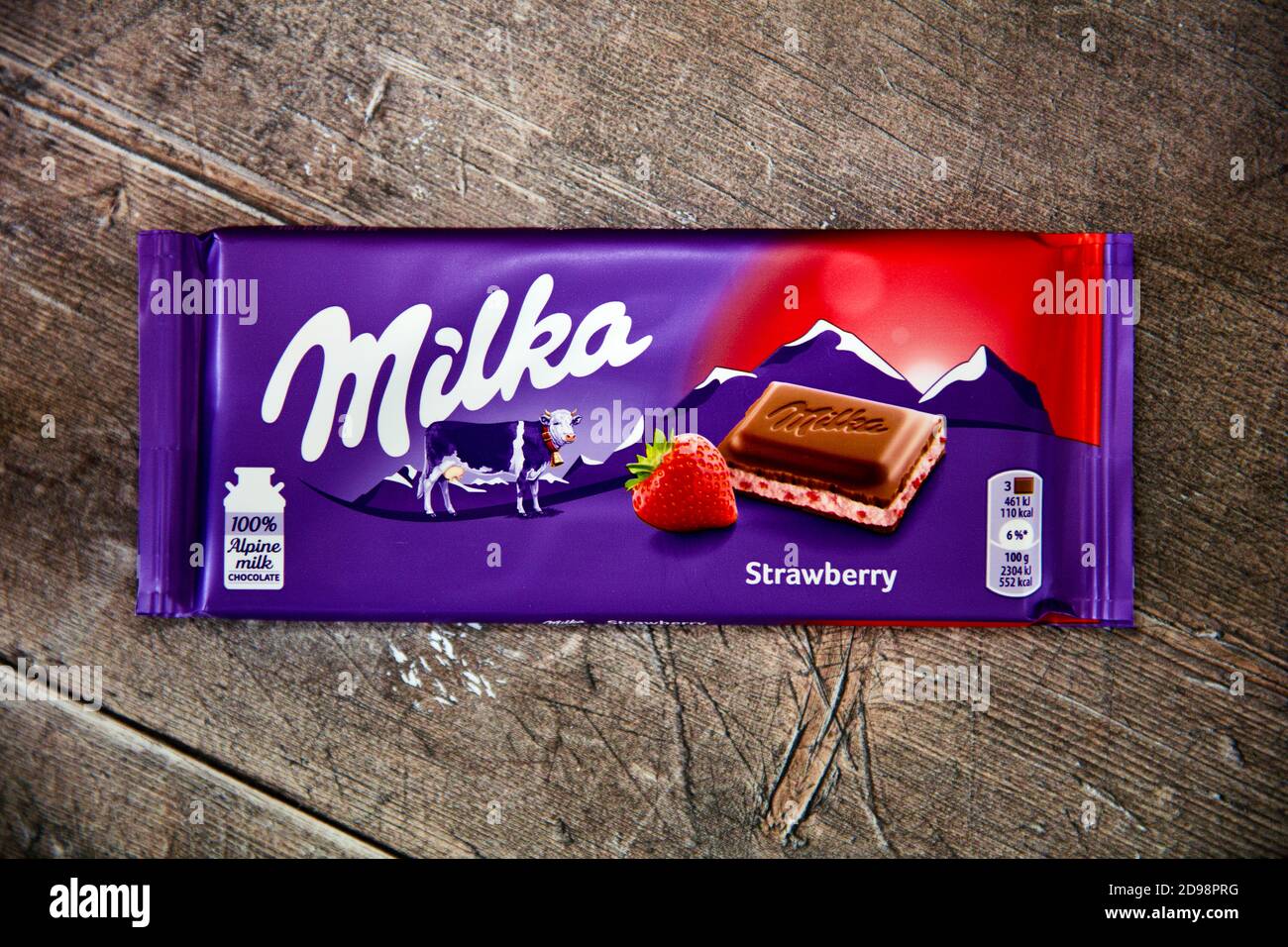 Milka Strawberry Yoghurt Chocolate Bar Stock Photo - Alamy