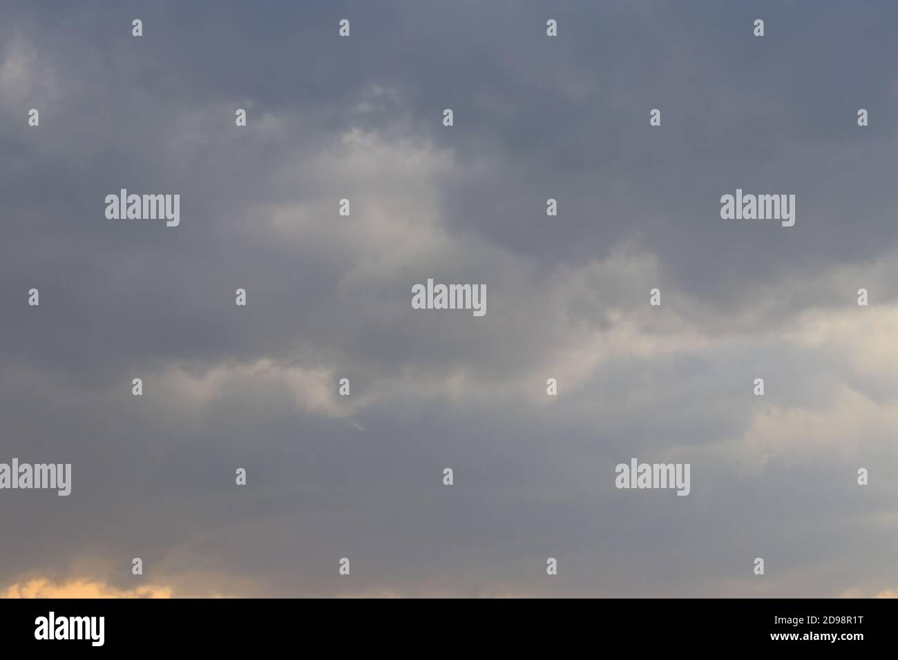 Dark blue heavy storm clouds before a thunderstorm or hurricane ...