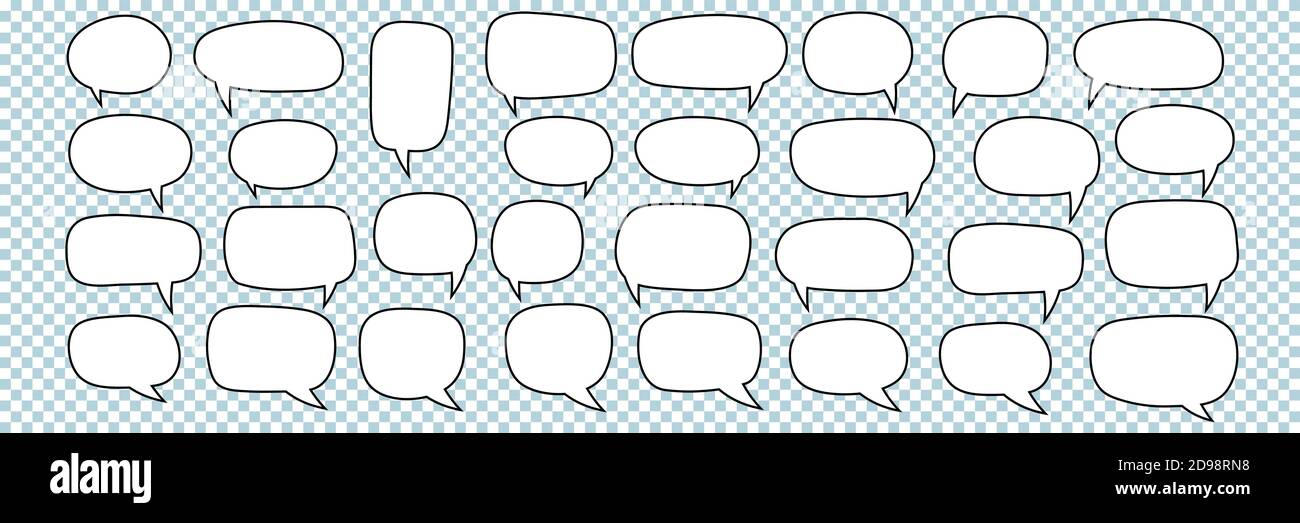 Set of speech bubbles. Blank empty vector white speech bubbles. Cartoon ...