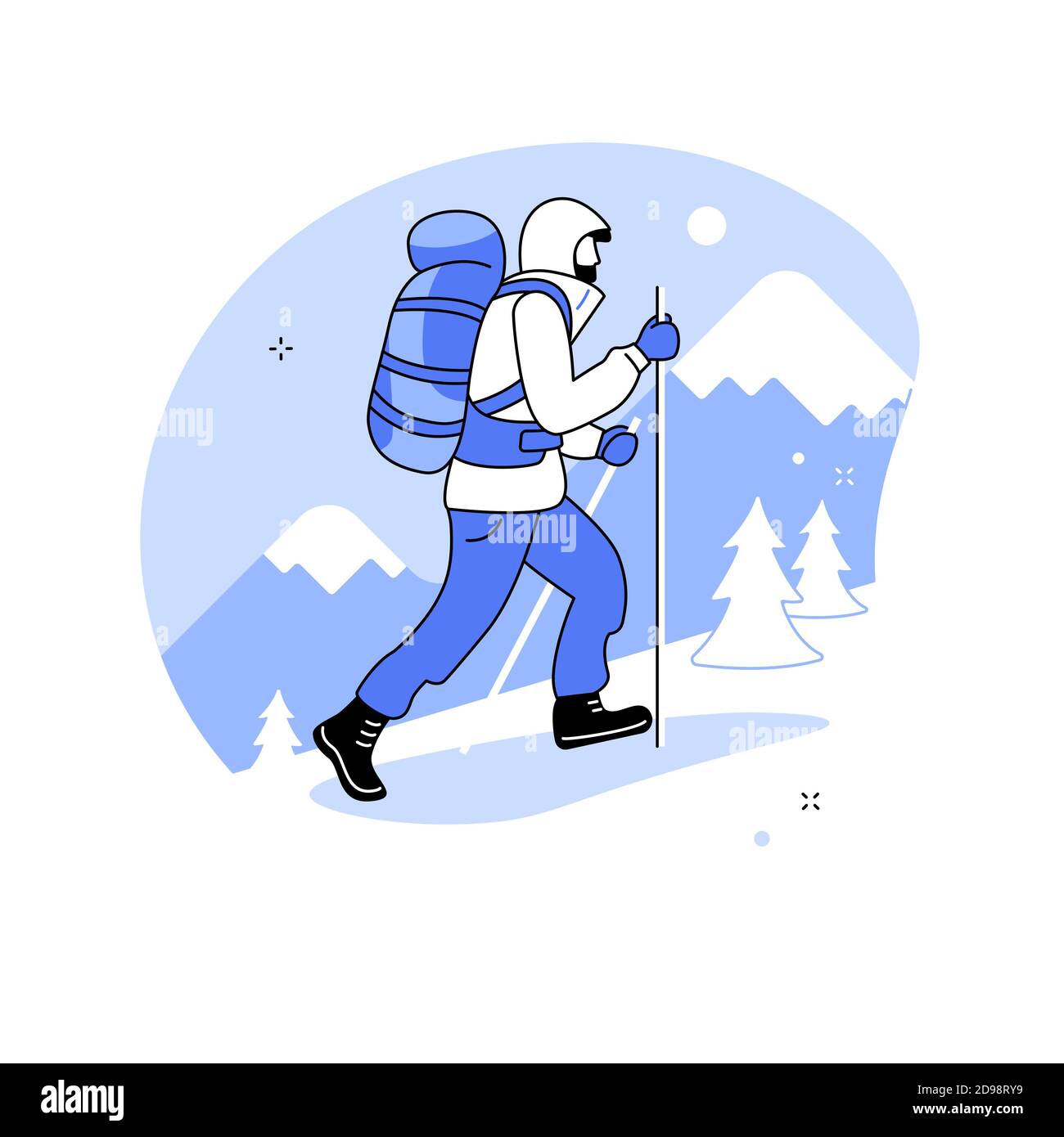 Winter hiking abstract concept vector illustration Stock Vector Image ...