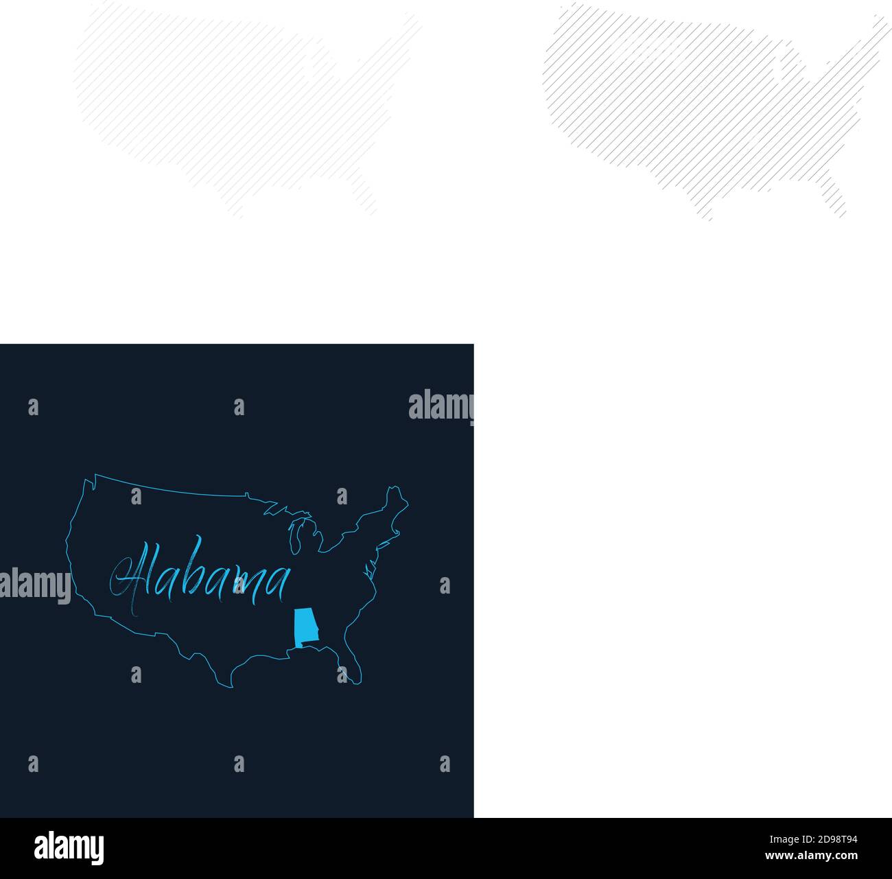 Alabama state highlighted on United States of America map , USA ...