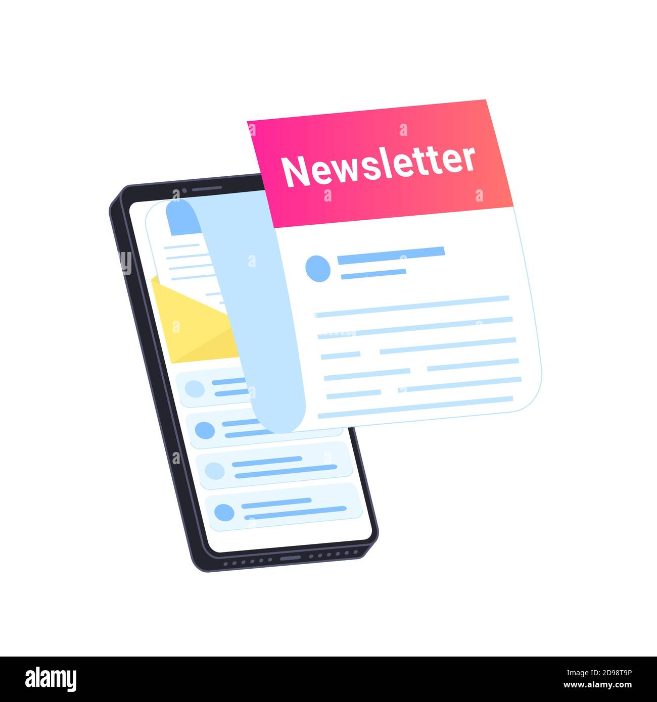 Newsletter subcription online in mobile app Stock Vector Image & Art ...