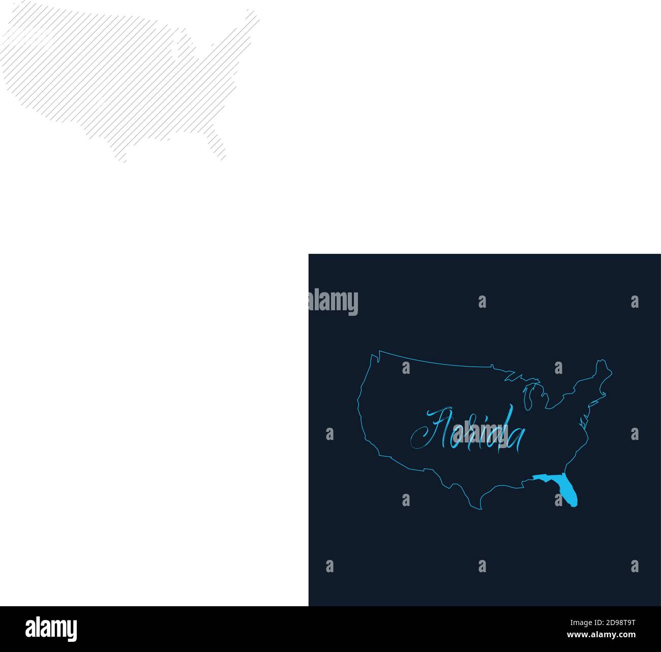 Florida state highlighted on United States of America map , USA ...