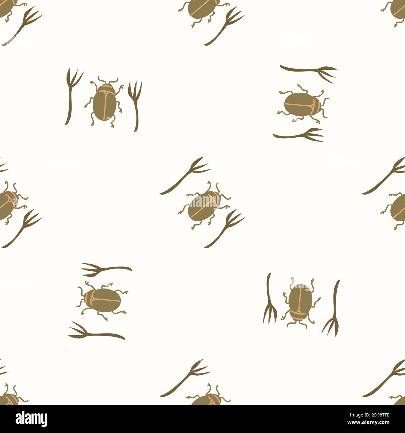 Seamless background beetle insect gender neutral pattern. Whimsical ...