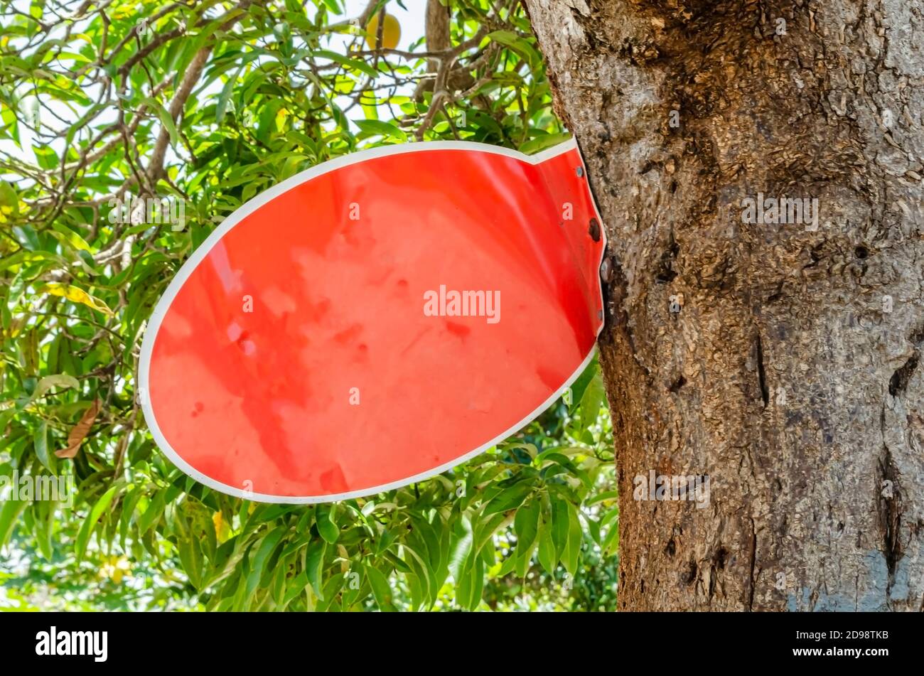 Red And White Sign Stock Photo - Alamy