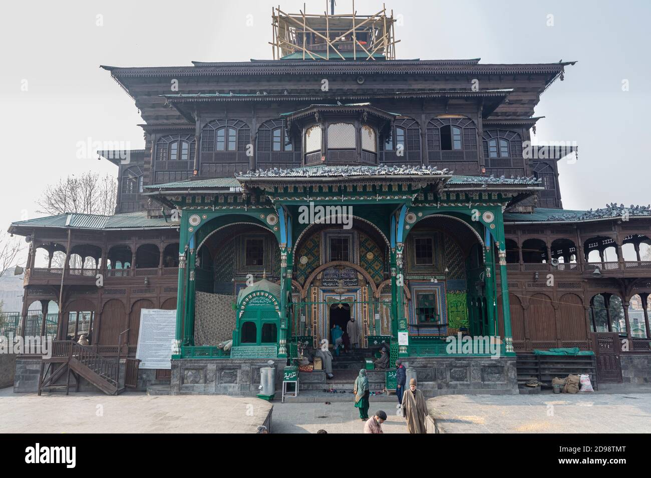 A view of he facade of the famous Khanqah-e-Moula mosque in Srinagar ...