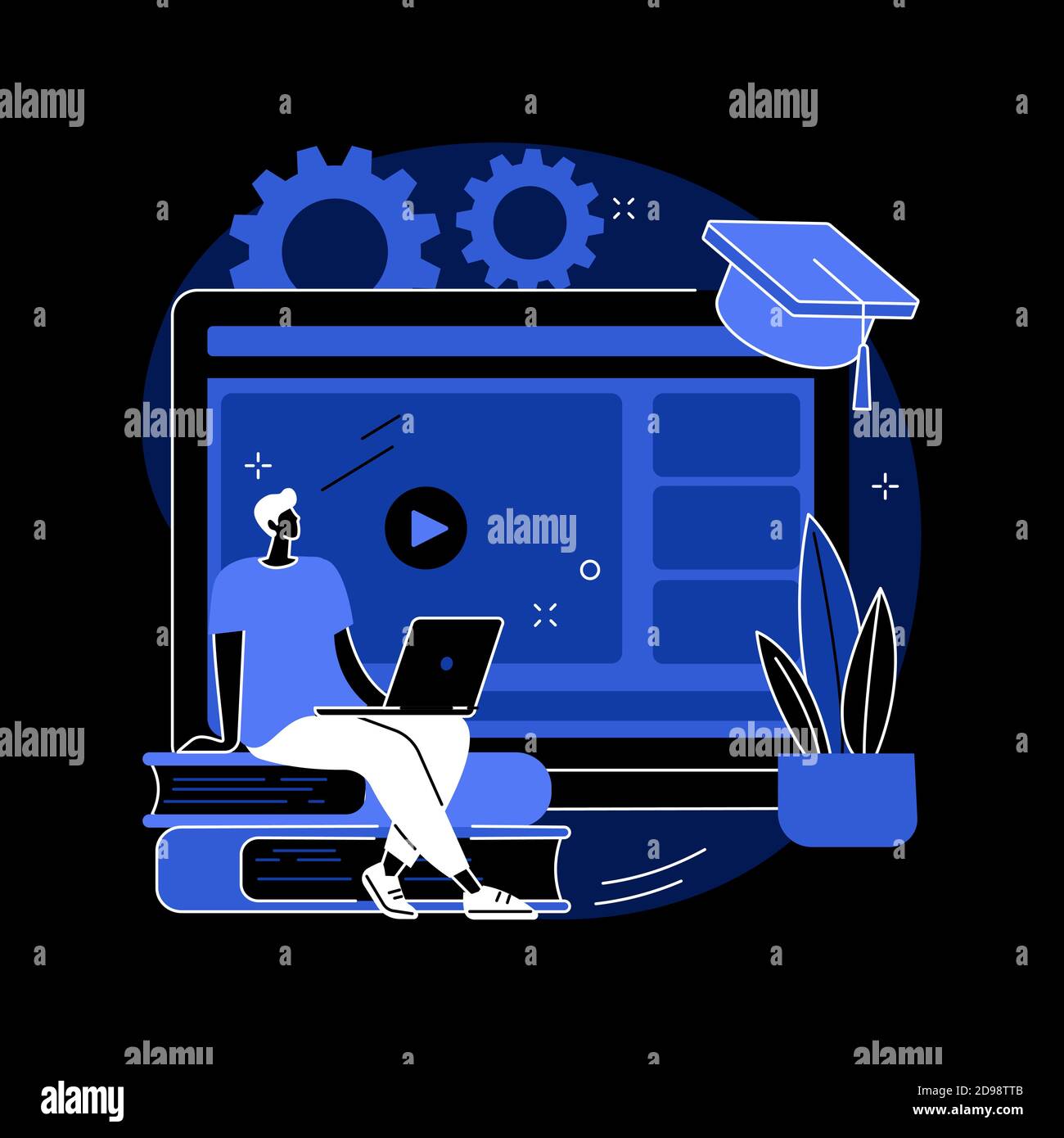 Online education platform abstract concept vector illustration Stock ...