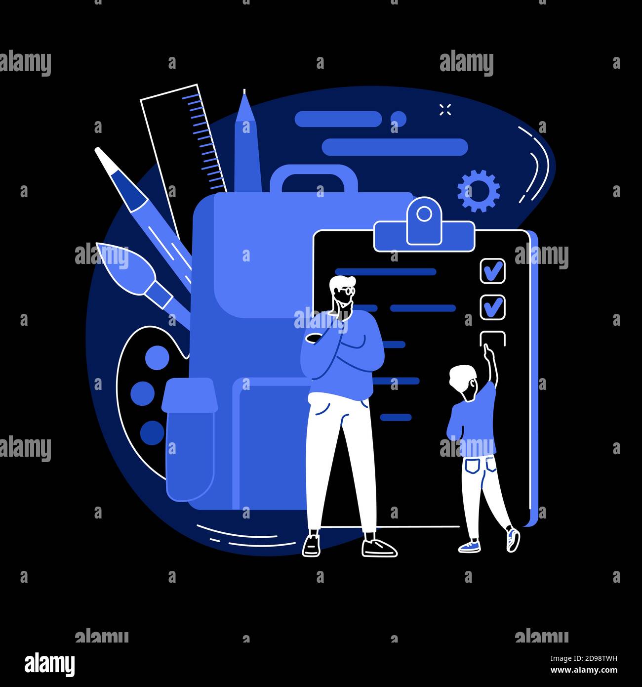 School supplies abstract concept vector illustration Stock Vector Image ...