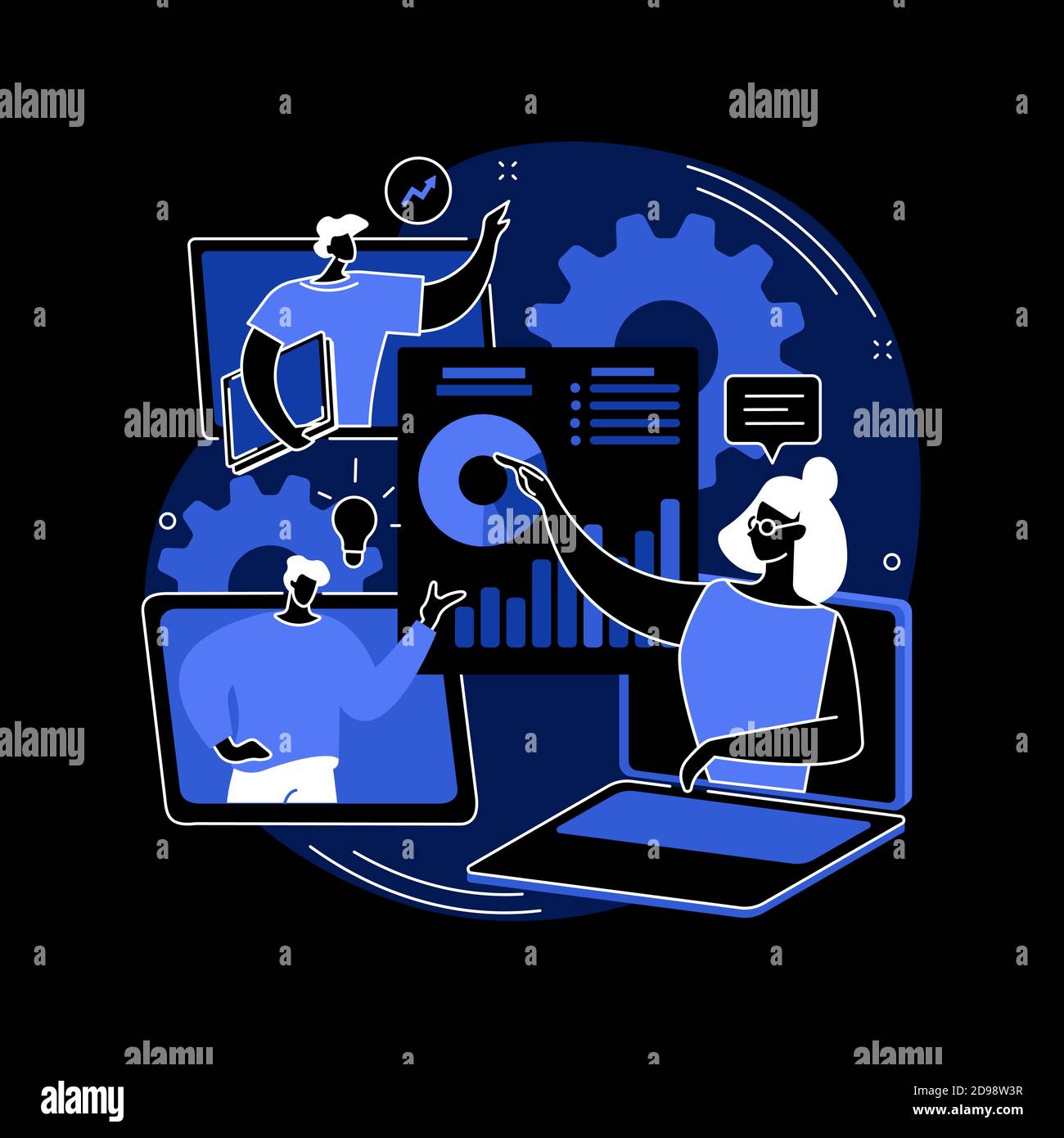 Online tech talks abstract concept vector illustration Stock Vector ...