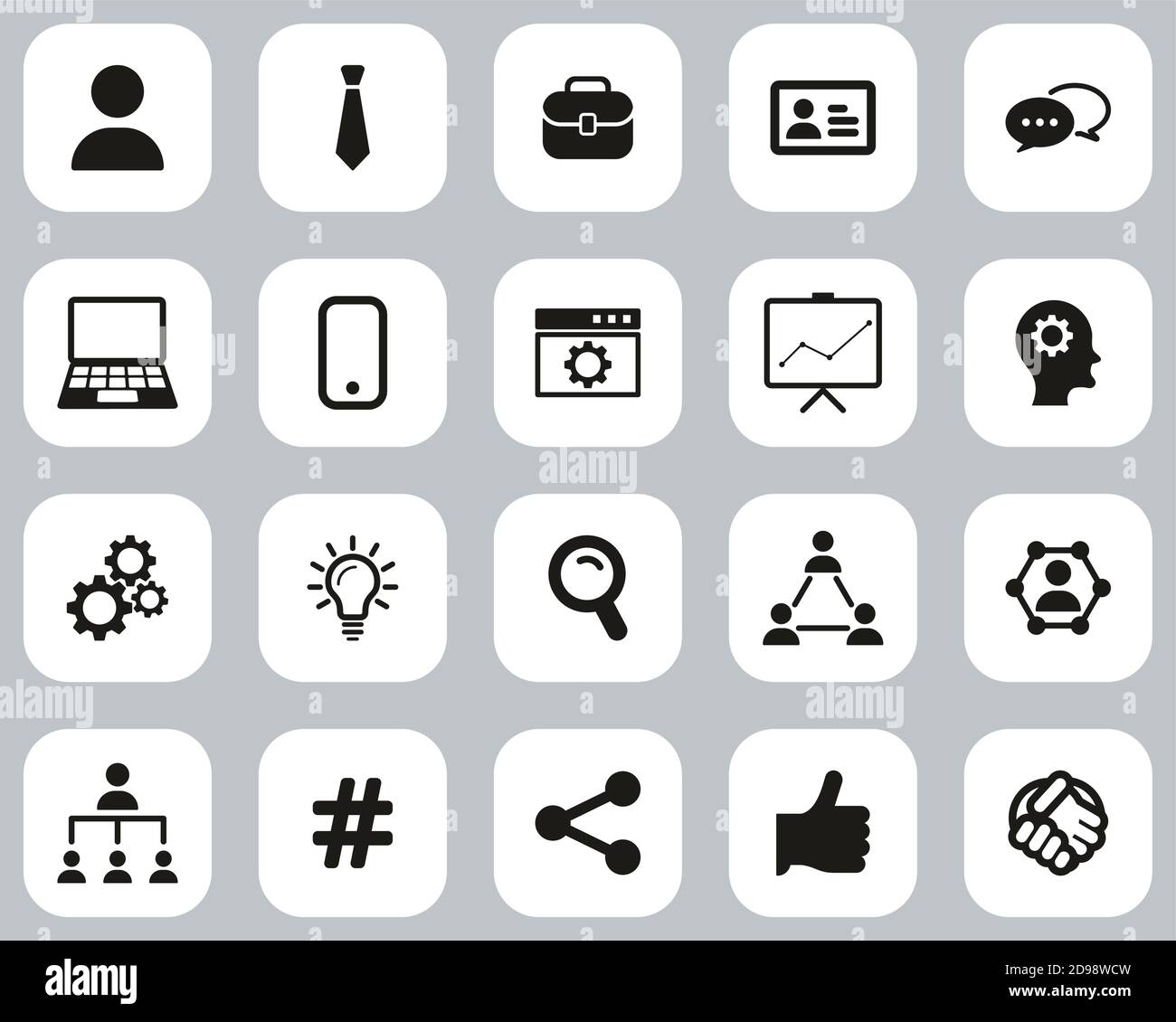 Office Worker Icons Black & White Flat Design Set Big Stock Vector ...