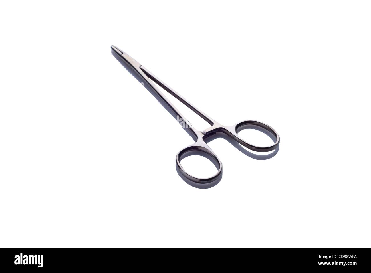 surgical instrument needle holder isolate on white background with ...