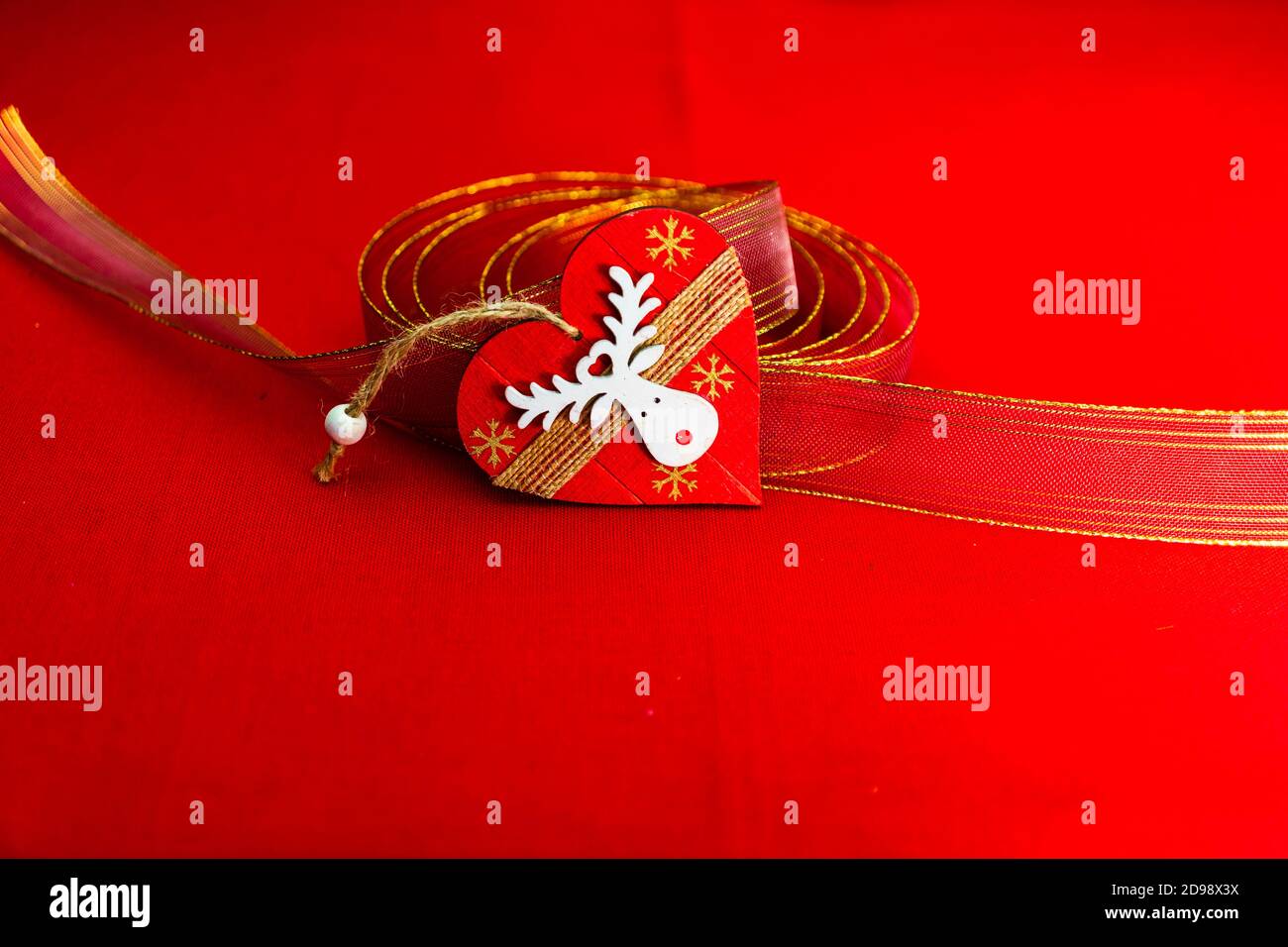 Christmas composition with seasonal decorations and ornaments, colorful ...