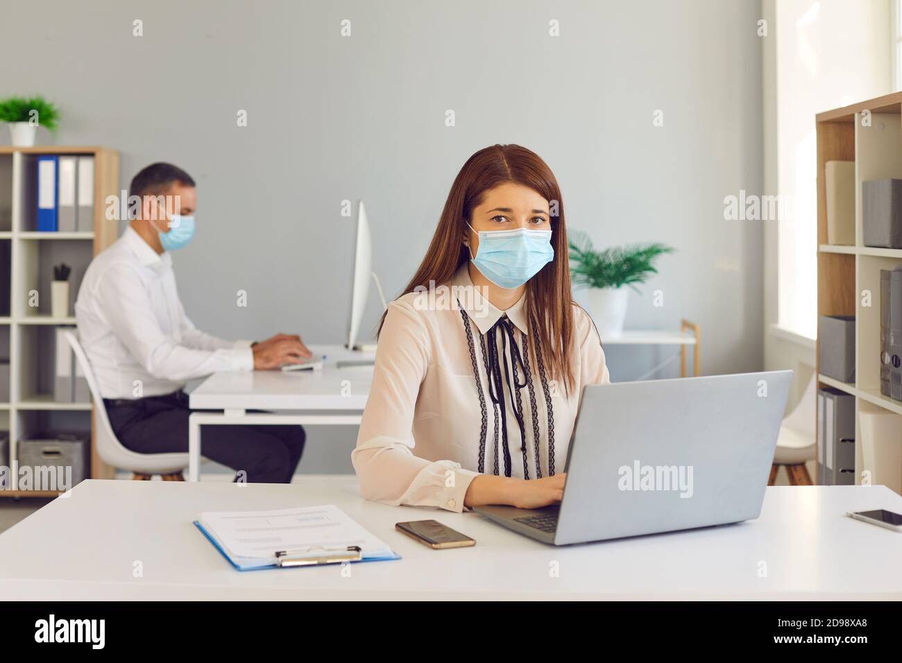 Employee job worker working face mask masks hi-res stock photography ...